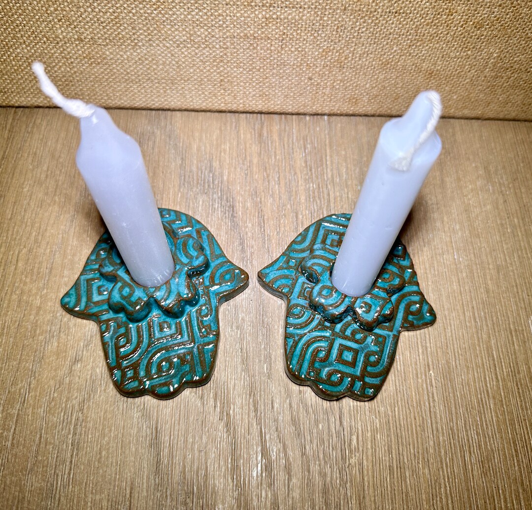 Shabbat Candlesticks. Sabbath Candlesticks. Hamsa Candlesticks ...