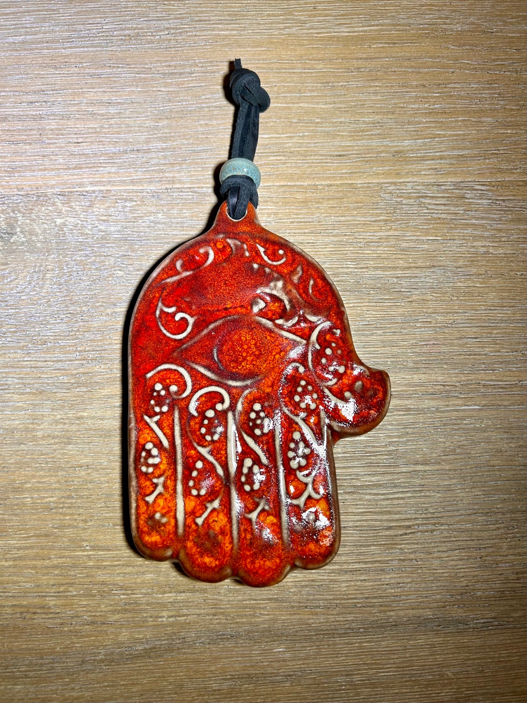 Handmade Ceramic Hamsa Wall Decor. Pottery Hamsa With Fish and Eye ...