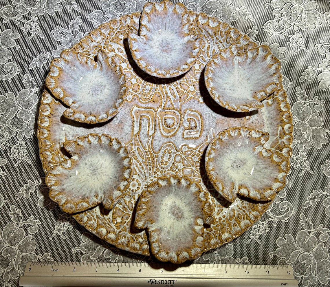 Immediate Shipping Handmade Passover Seder Plate. Ceramic Seder Plate ...