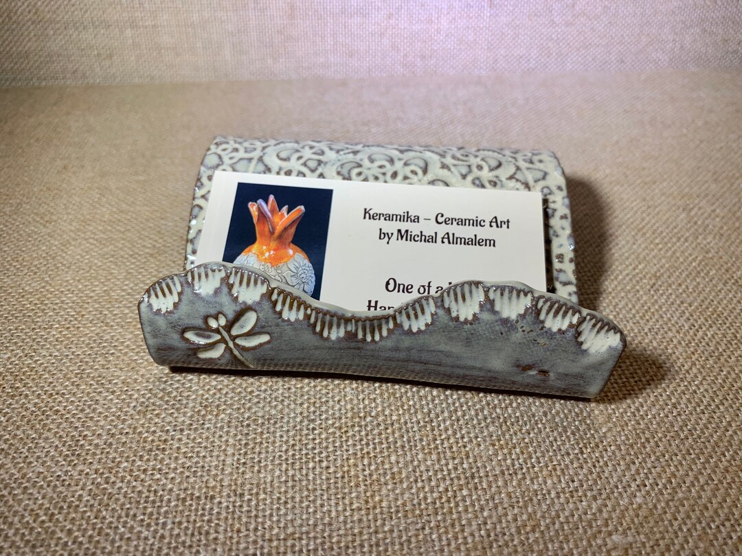 Ceramic Business Card Holder. Recipe Card Holder. - Etsy