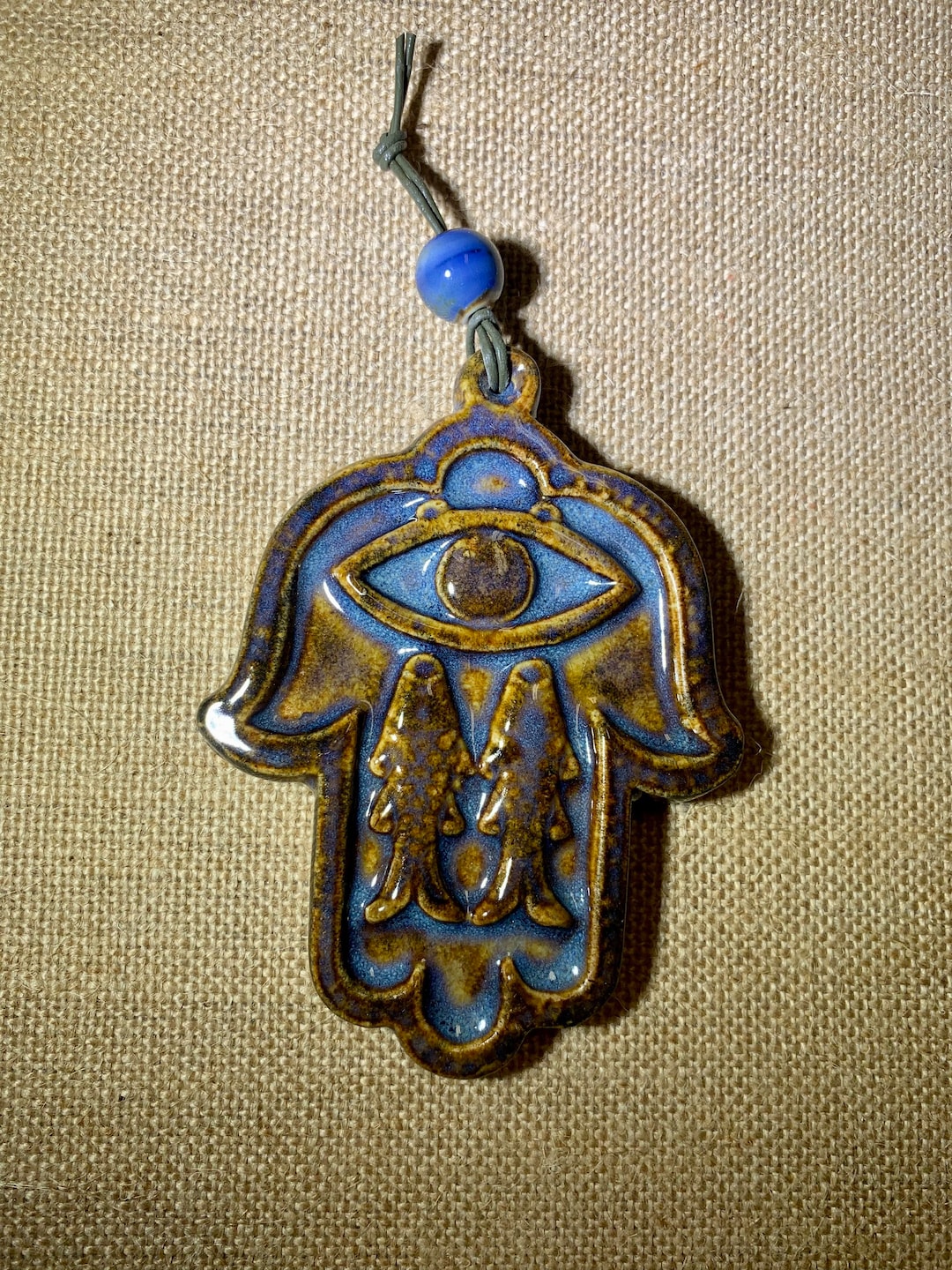 Handmade Hamsa. Ceramic Hamsa With Eye and Fish. Hamsa Art. Hamsa Gifts ...