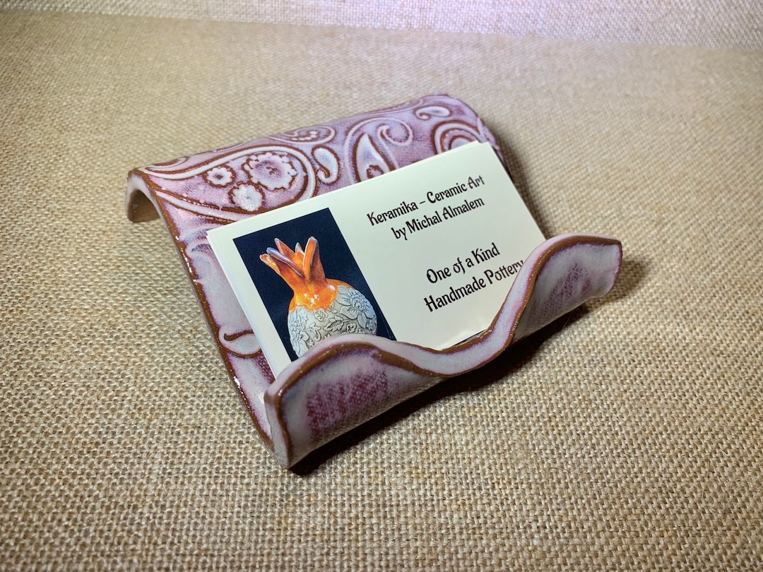 Ceramic Business Card Holder. Recipe Card Holder. - Etsy