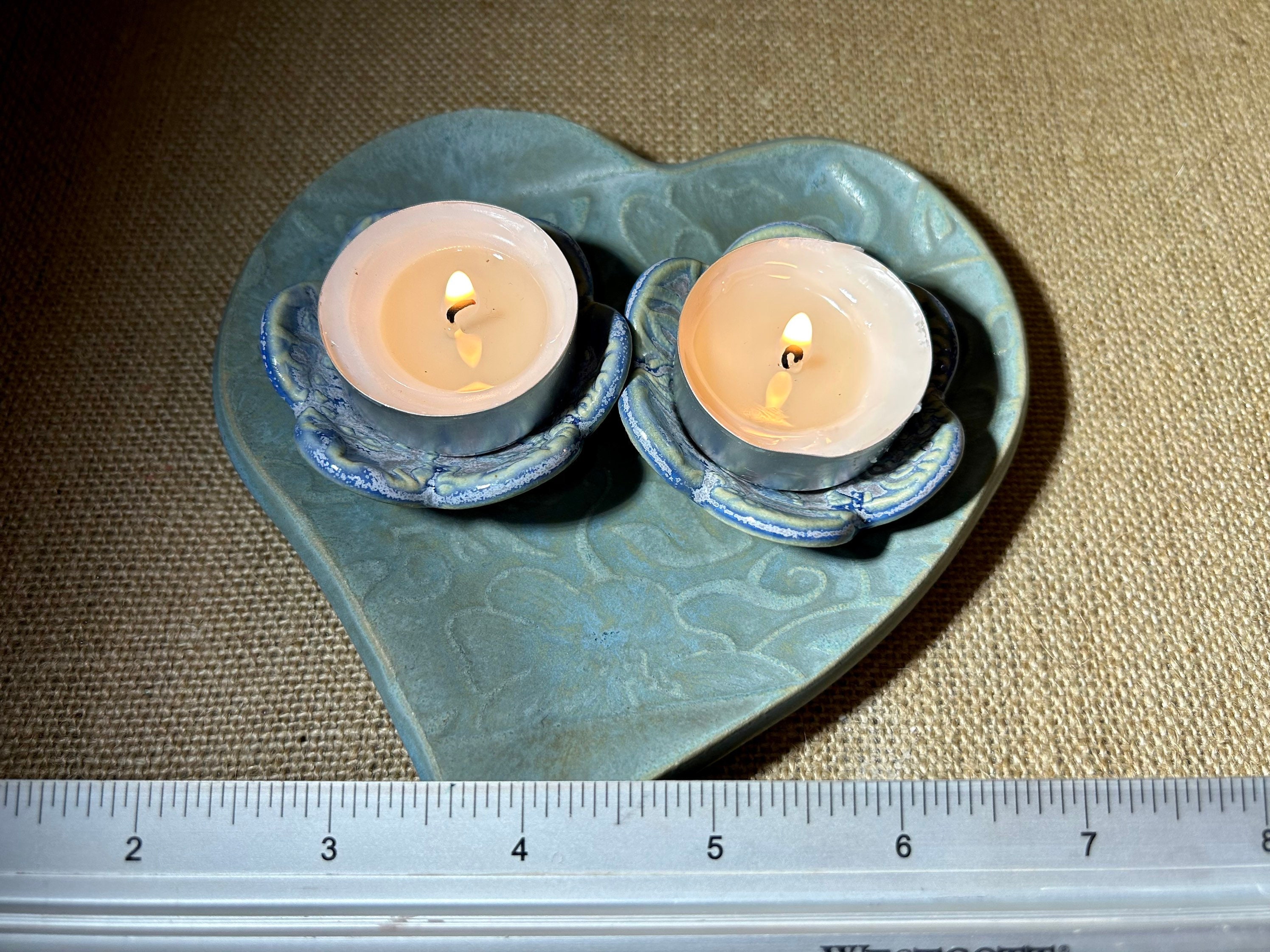 Ceramic Heart Art. Heart Shape Tea Light Candle Holders Set. - Etsy