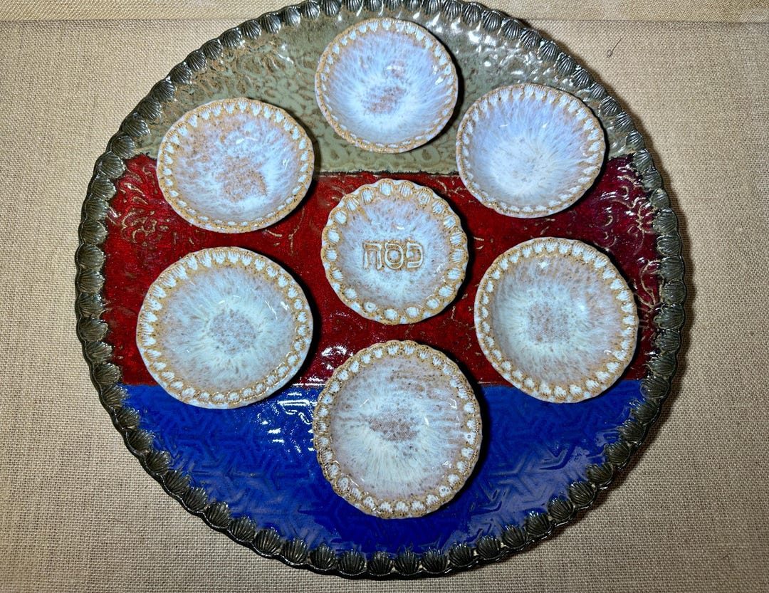 Extra Large Handmade Passover Seder Plate. Ceramic Seder Plate ...
