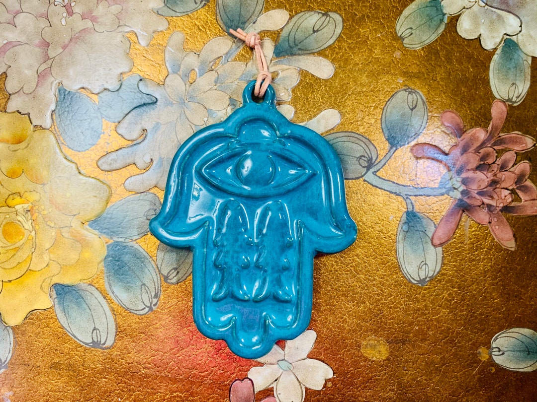 Handmade Hamsa. Ceramic Hamsa With Eye and Fish. Hamsa Art. Hamsa Gifts ...