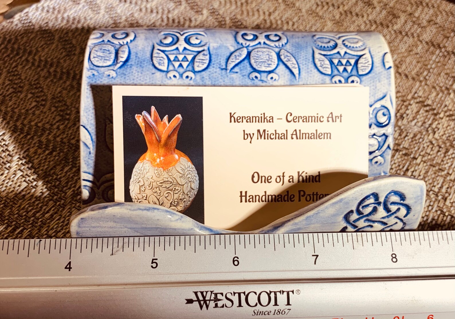Ceramic Business Card Holder. Recipe Card Holder. Owls Business Card ...