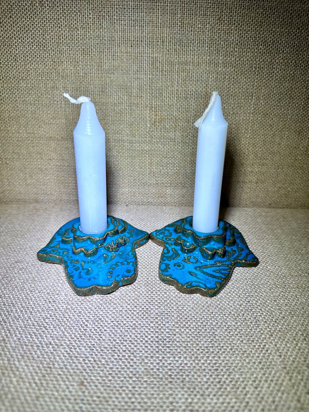 Shabbat Candlesticks. Sabbath Candlesticks. Hamsa Candlesticks ...