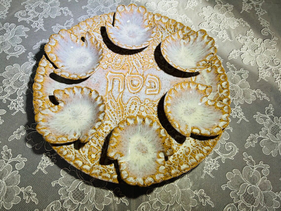 Immediate Shipping Handmade Passover Seder Plate. Ceramic Seder Plate ...