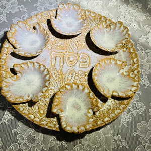 Immediate Shipping Handmade Passover Seder Plate. Ceramic Seder Plate ...