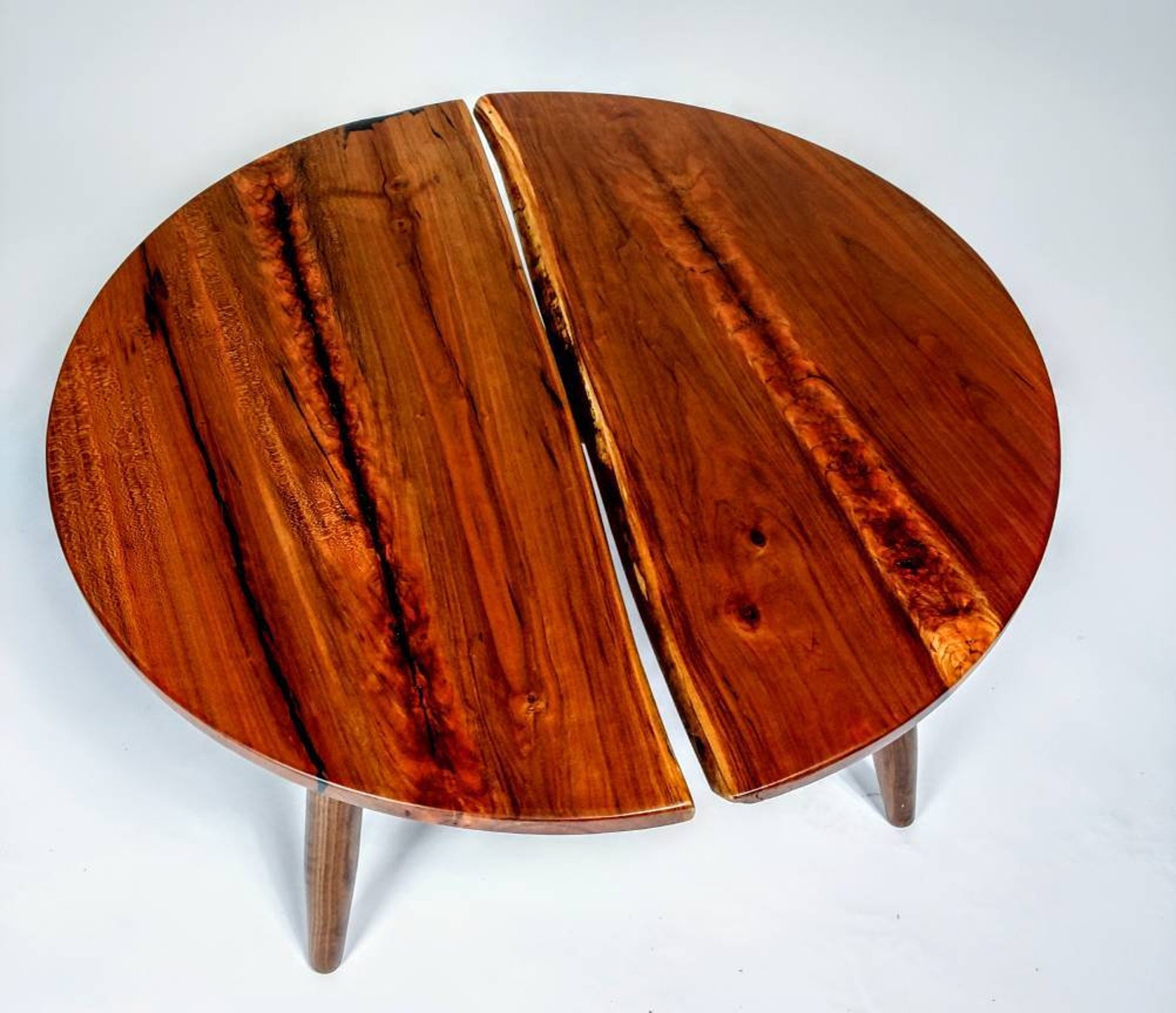 Live Edge Coffee Table-round Table-mid Century Modern-free Shipping - Etsy