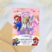 Super Mario Princess Birthday Invitation Card, Super Mario Bros, Mario ...