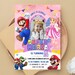Super Mario Princess Birthday Invitation Card, Super Mario Bros, Mario ...