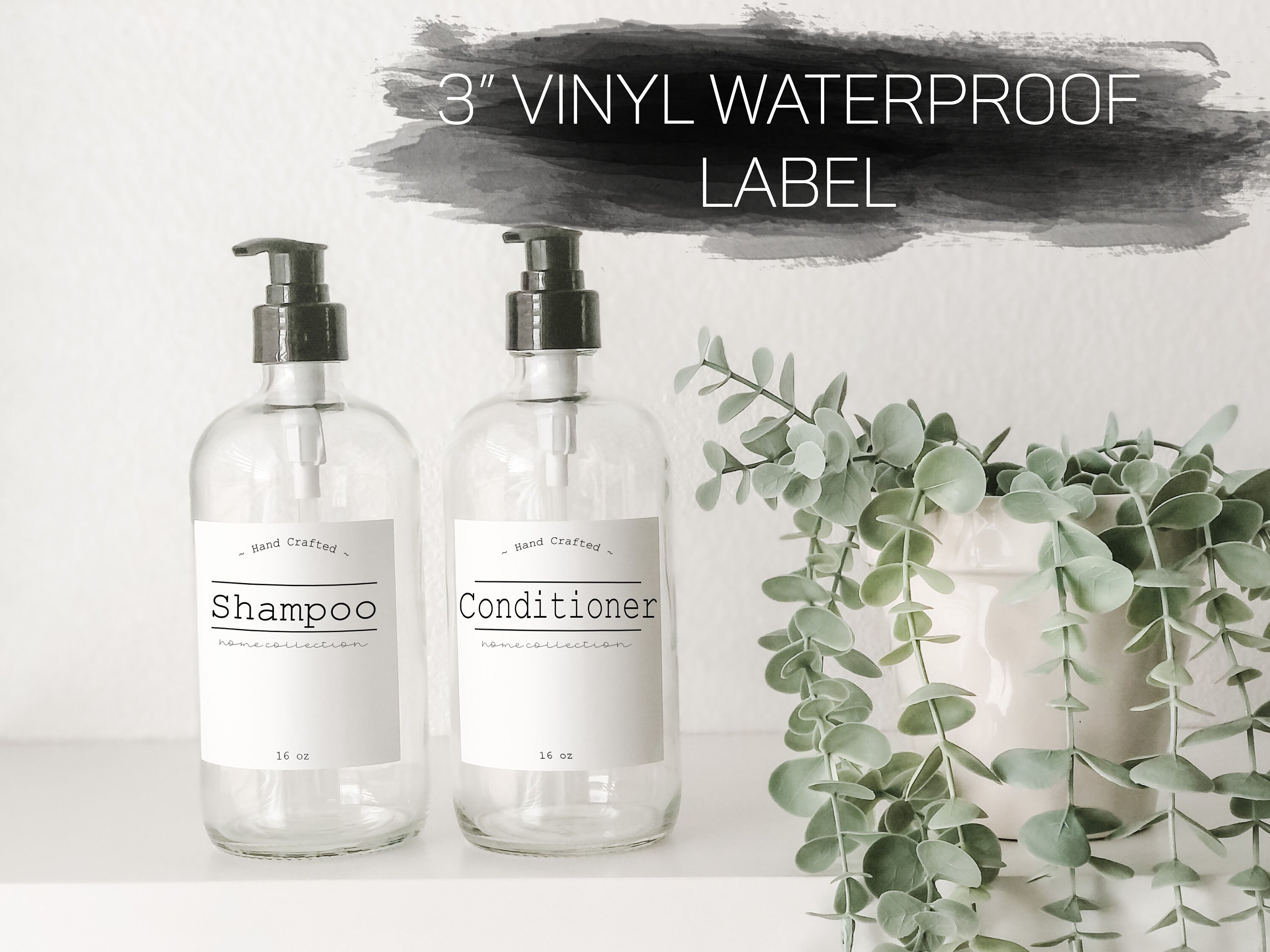 3 Waterproof Minimal Dispenser Label Shampoo Label | Etsy