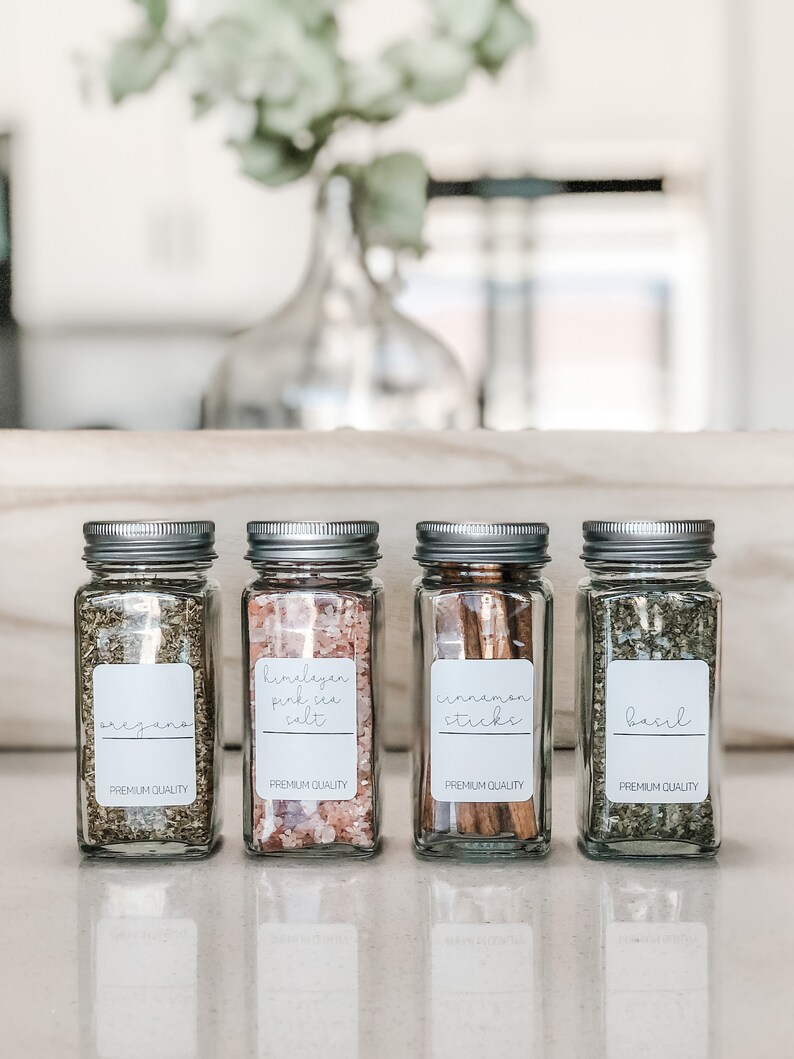 Modern Minimal Spice Labels Waterproof Customizable - Etsy