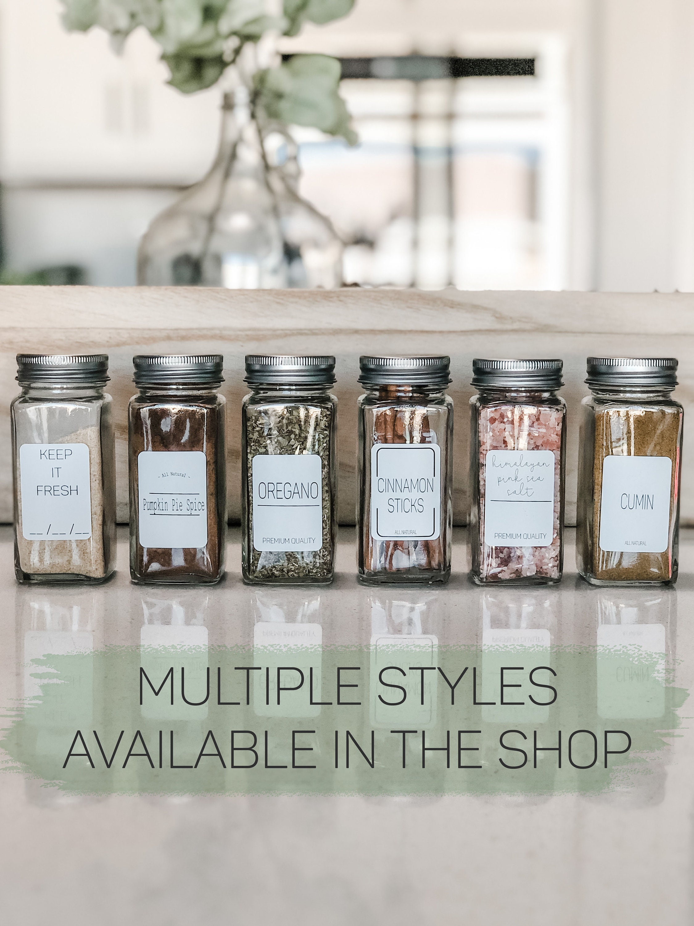 Modern Minimal Spice Labels Waterproof Customizable | Etsy