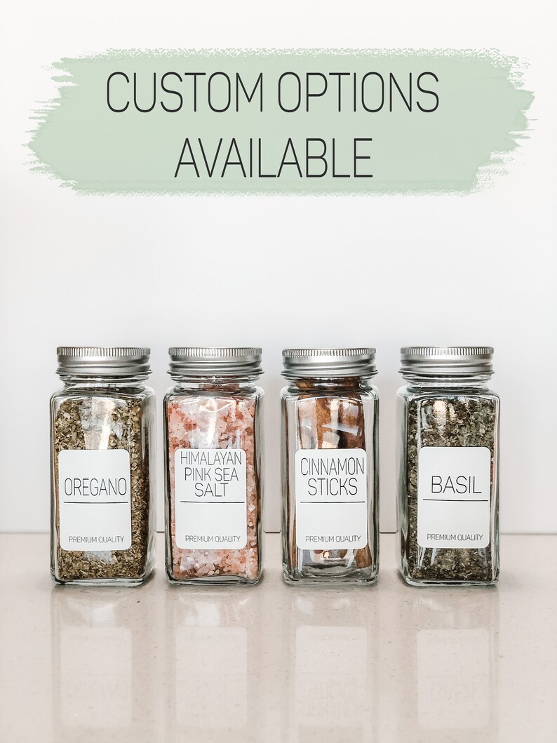 Modern Minimal Spice Labels Waterproof Customizable | Etsy