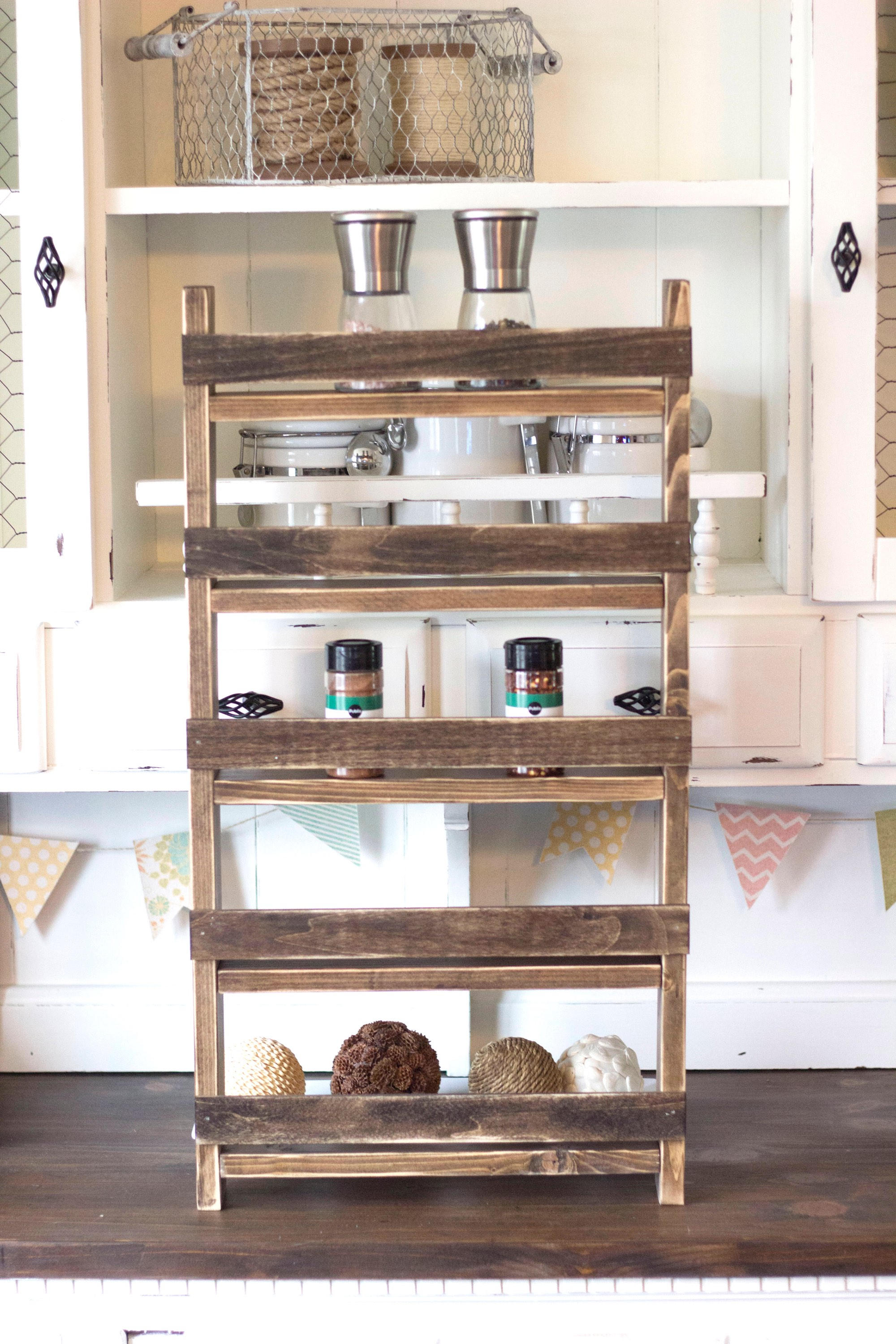 5 Shelf Spice Rack Farmhouse Spice Rack Wall Mount Spice | Etsy UK