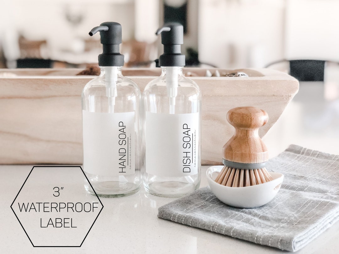 3" Waterproof Vinyl Label | Modern Hand Soap Label | Dispenser Label ...