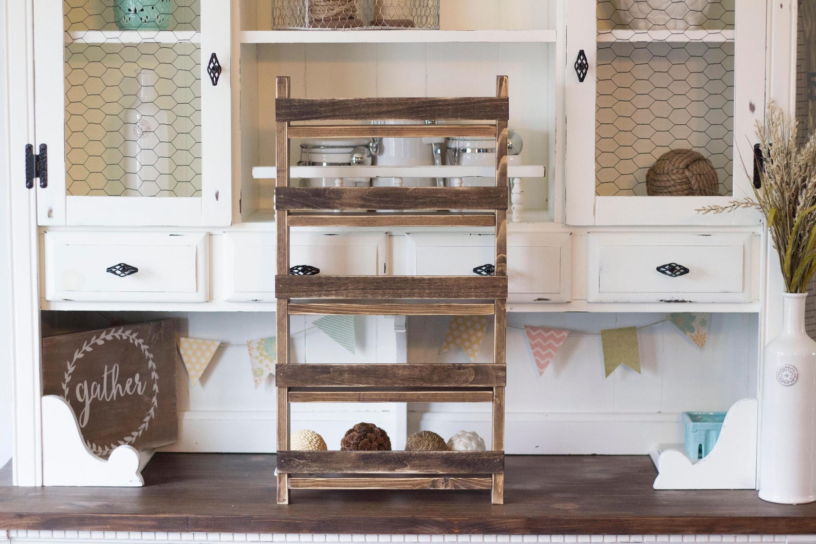 5 Shelf Spice Rack Farmhouse Spice Rack Wall Mount Spice - Etsy