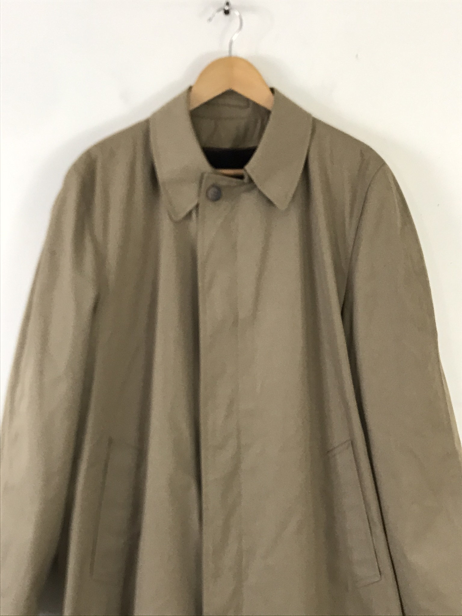 Vintage Mens Lined Trench Coat, 1980s Tan Coat Brown Faux Fur Lining ...