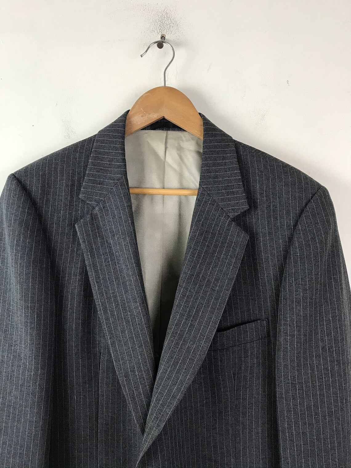 Vintage Johnny Carson Dark Gray Pinstriped Two Piece Suit Mens - Etsy