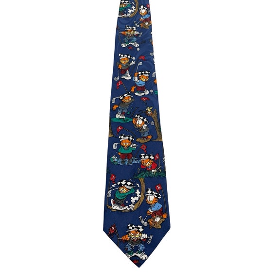 1978 Garfield Golf Tie, Vintage Garfield Cartoon Golf… - Gem