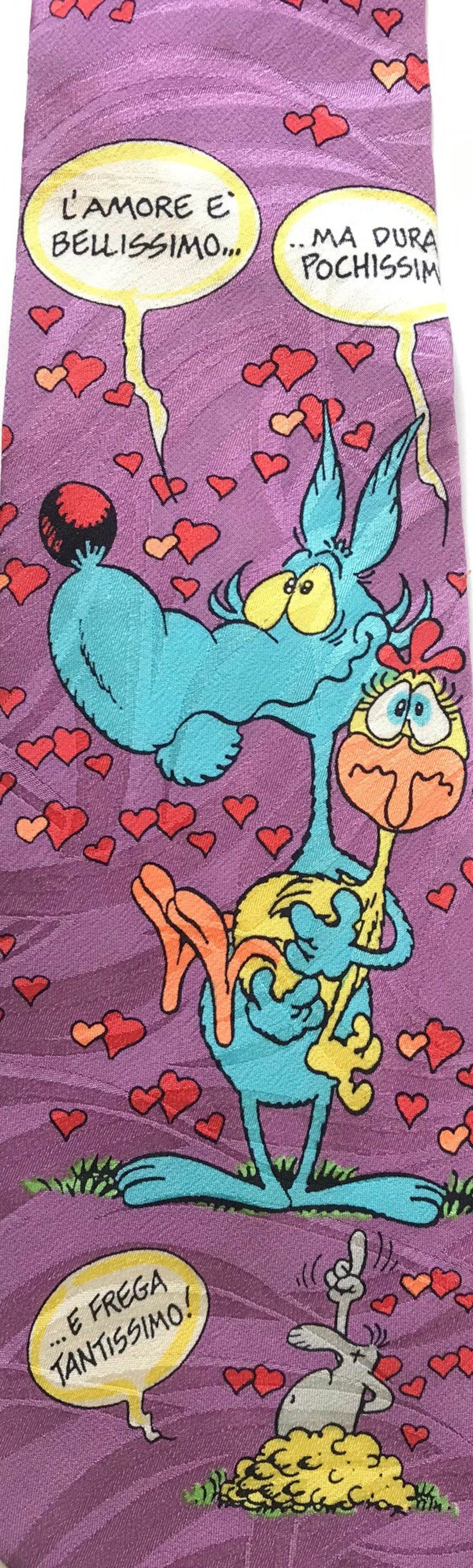 1993 Lupo Alberto Italian Comic Book Tie, Heart Tie, Valentines Day ...