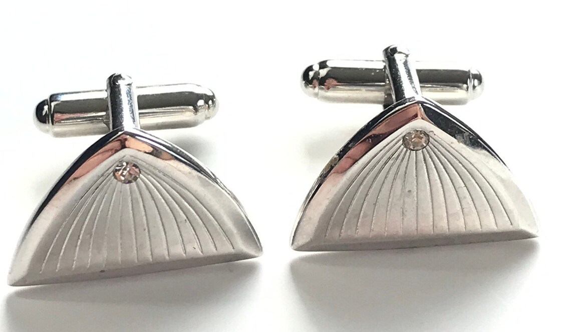 Vintage Silver Triangle Bullet Back Cuff Links, Silver Cufflinks ...