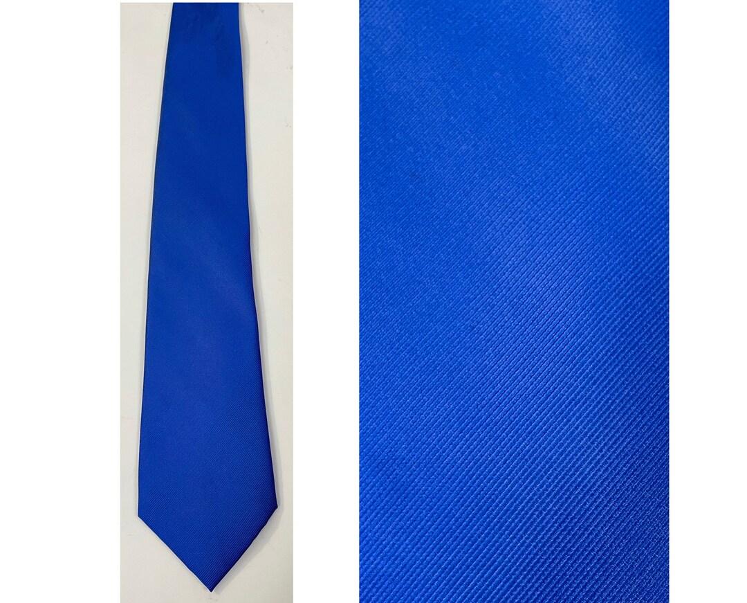 Vintage Bright Blue Tie, Diagonal Pinstriped Blue Necktie, Classic ...