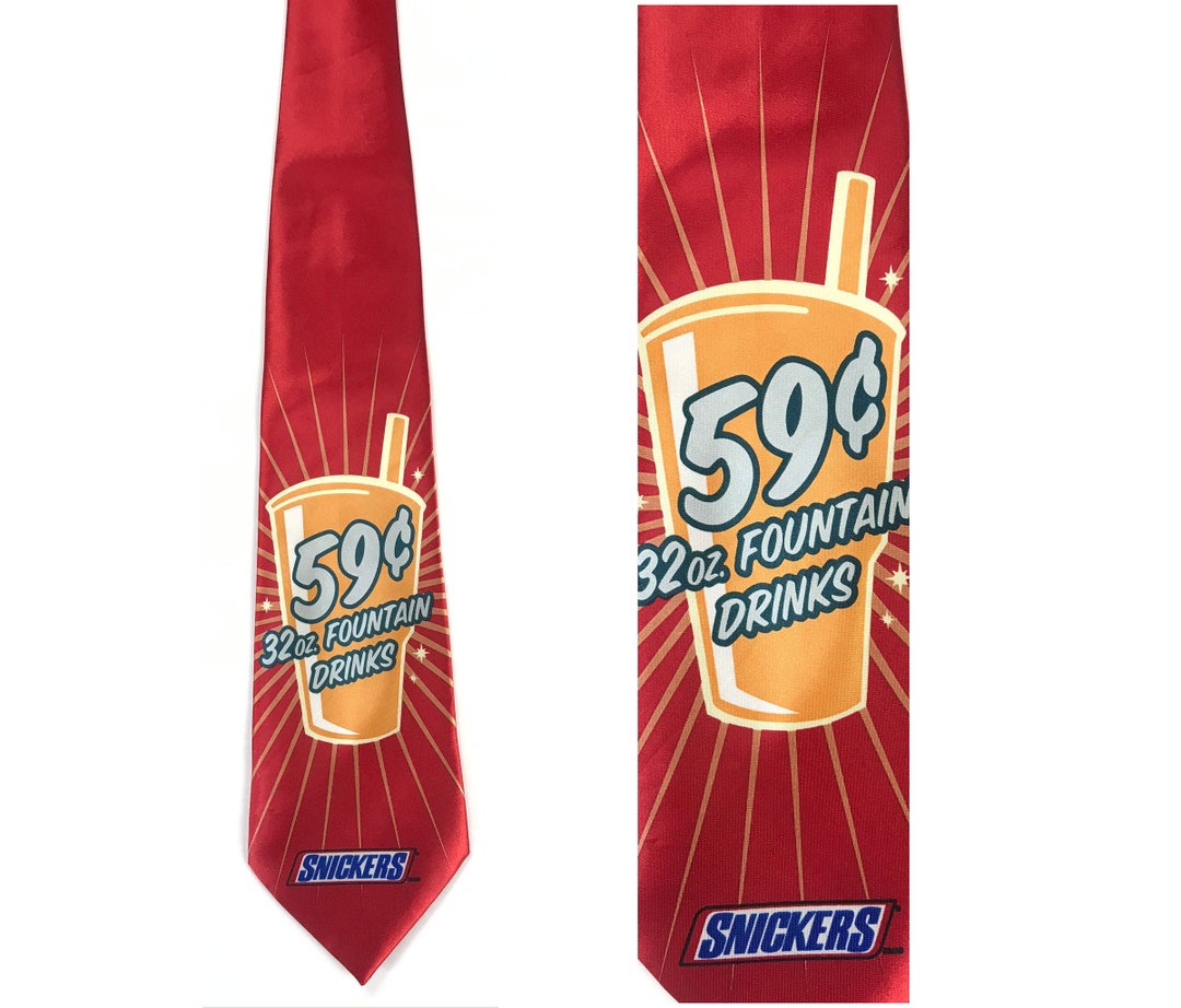 90s Snickers 59 Cent 32 Oz Fountain Drinks Tie, Snickers Tie, Snickers ...