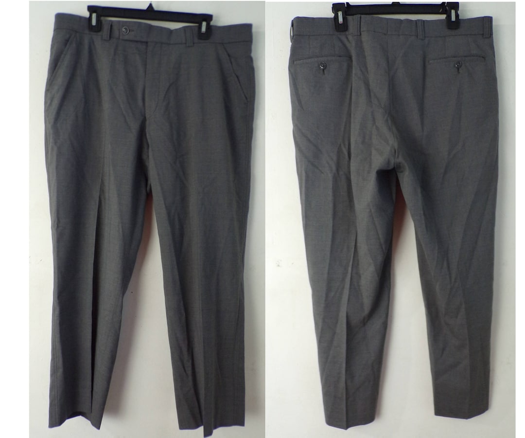 Vintage Mens Dress Pants, 1990s Gray Pants Size 36 Waist, Vintage ...