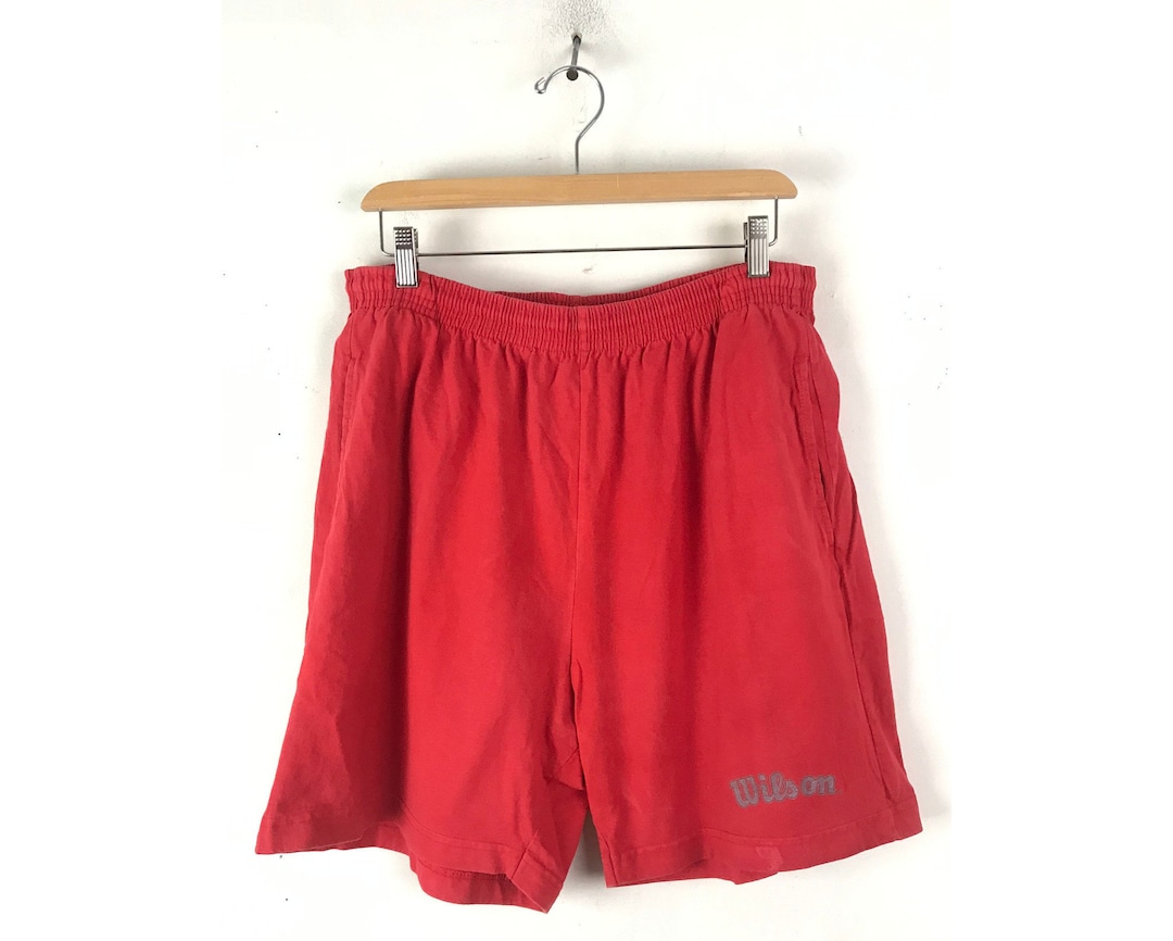 Vintage Wilson Red Elastic Waist Shorts Mens Size M/L, Cotton ...