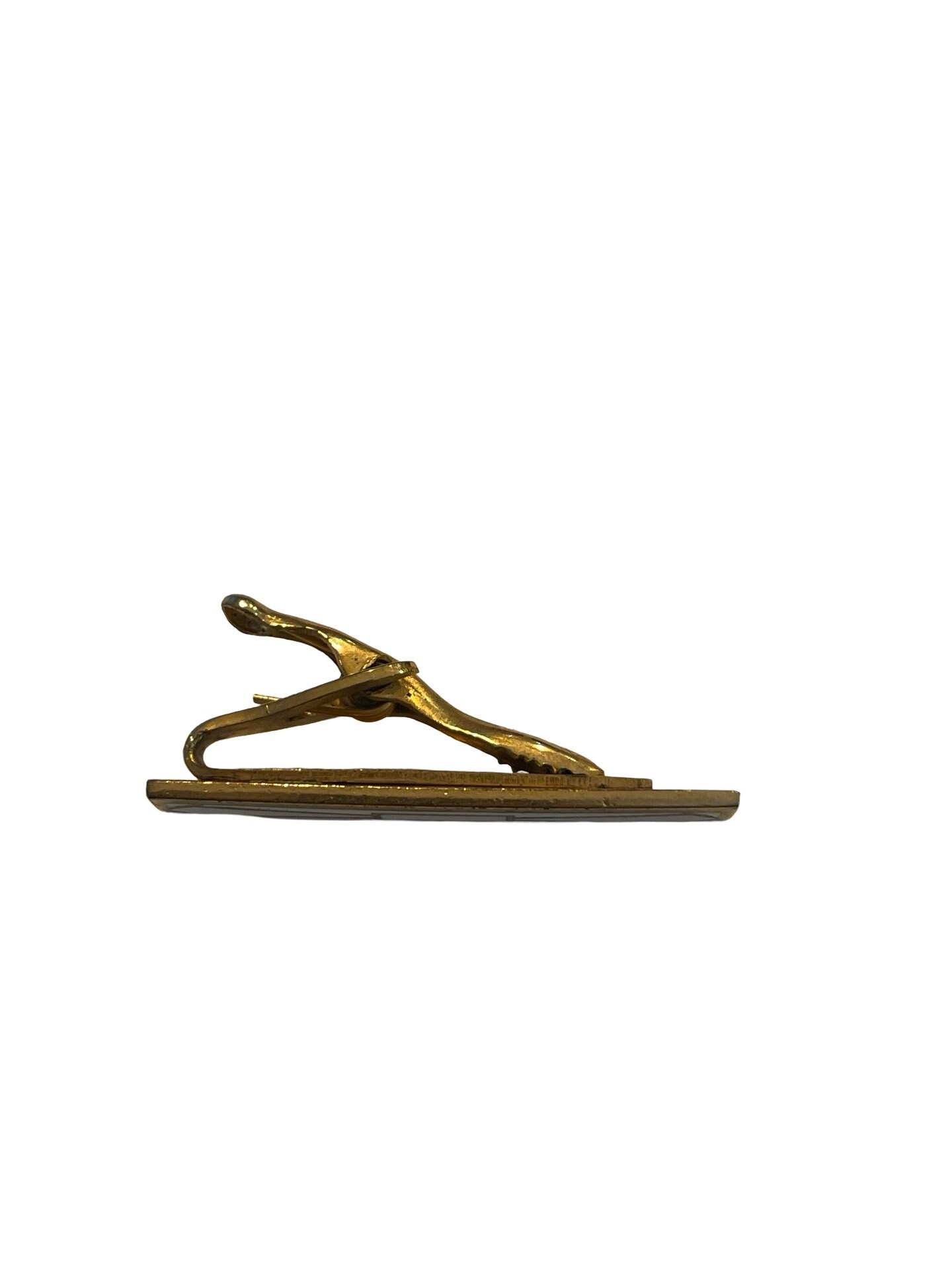 Vintage Gold & White Tie Clip | Geometric Print Tie Clip | Wedding ...