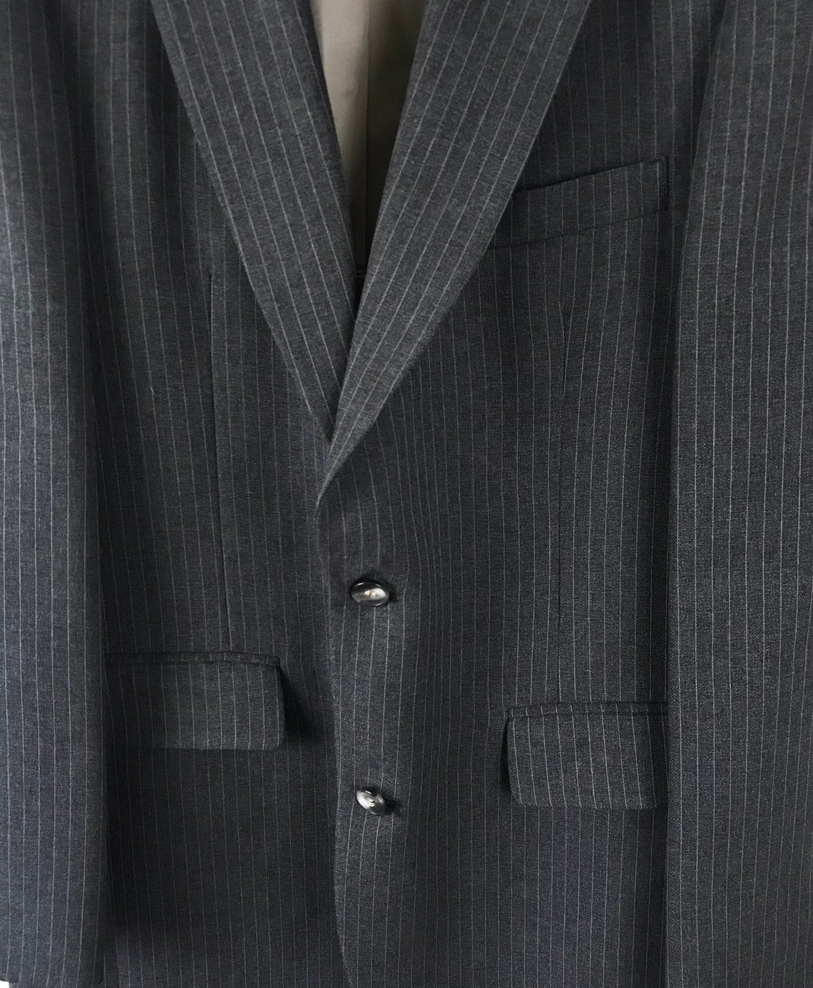 Vintage Johnny Carson Dark Gray Pinstriped Two Piece Suit Mens - Etsy