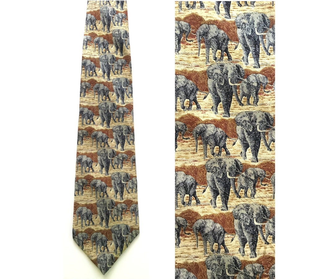 Vintage Mens Elephants Tie, Wembley Elephants in the Safari Tie ...