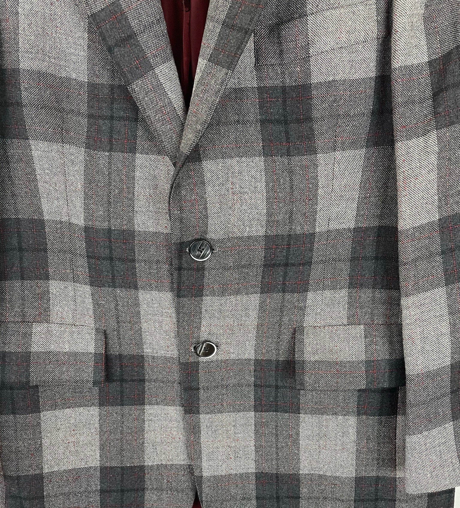 Vintage Mens Plaid Blazer 1970s Gray & Red Plaid Sport Coat - Etsy
