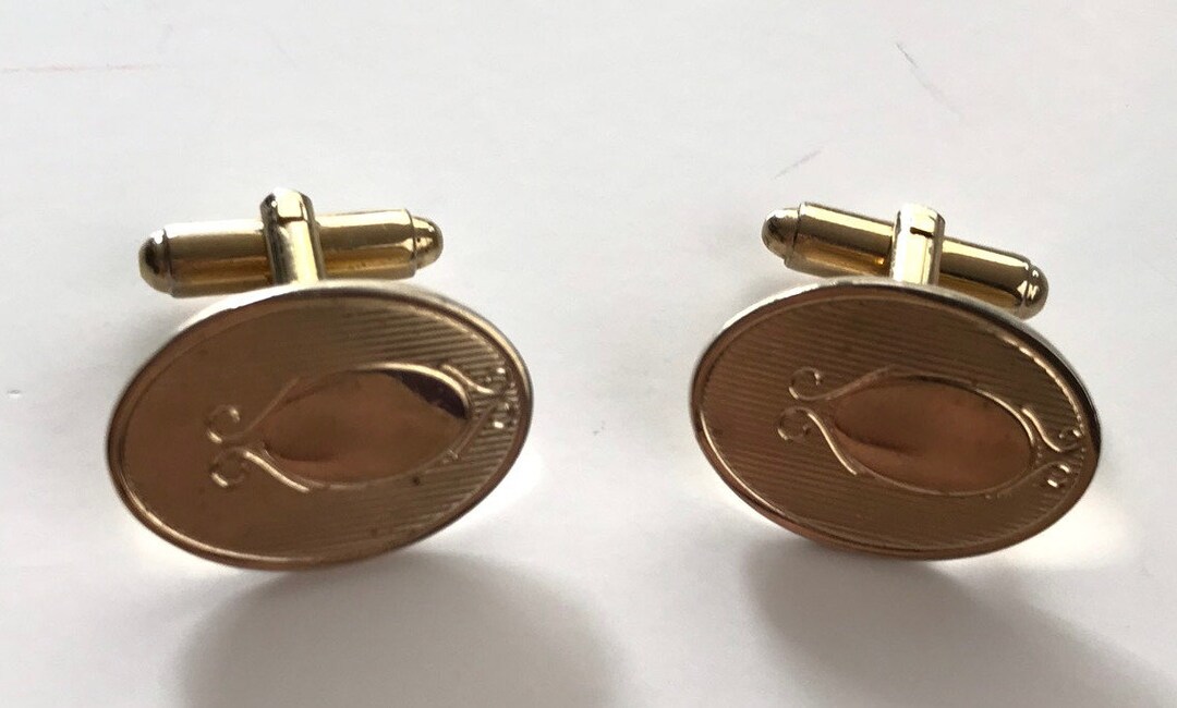 Vintage Gold Tone Oval Cufflinks, Bullet Back Closure - Etsy