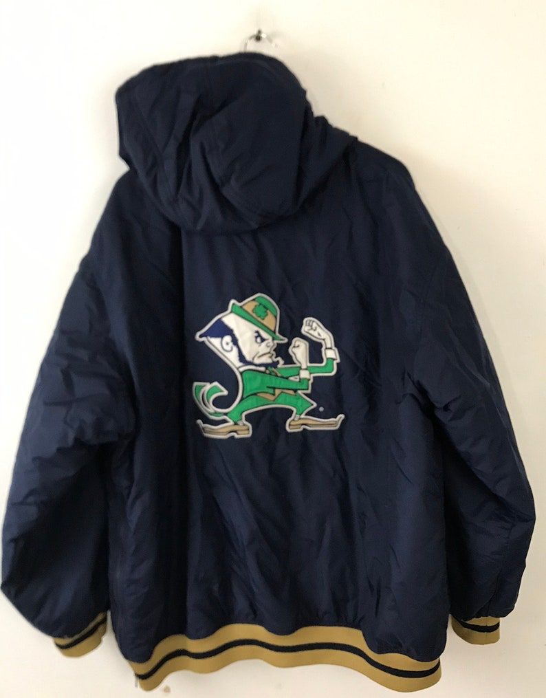 Vintage Notre Dame Coat 90s Fighting Irish Puffer Jacket Mens - Etsy
