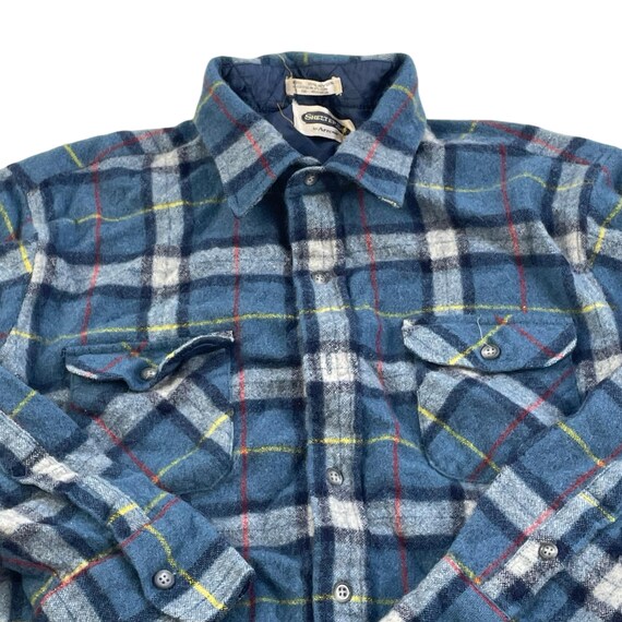 80s Blue Plaid Flannel Shirt Mens Small/Medium | Vint… - Gem