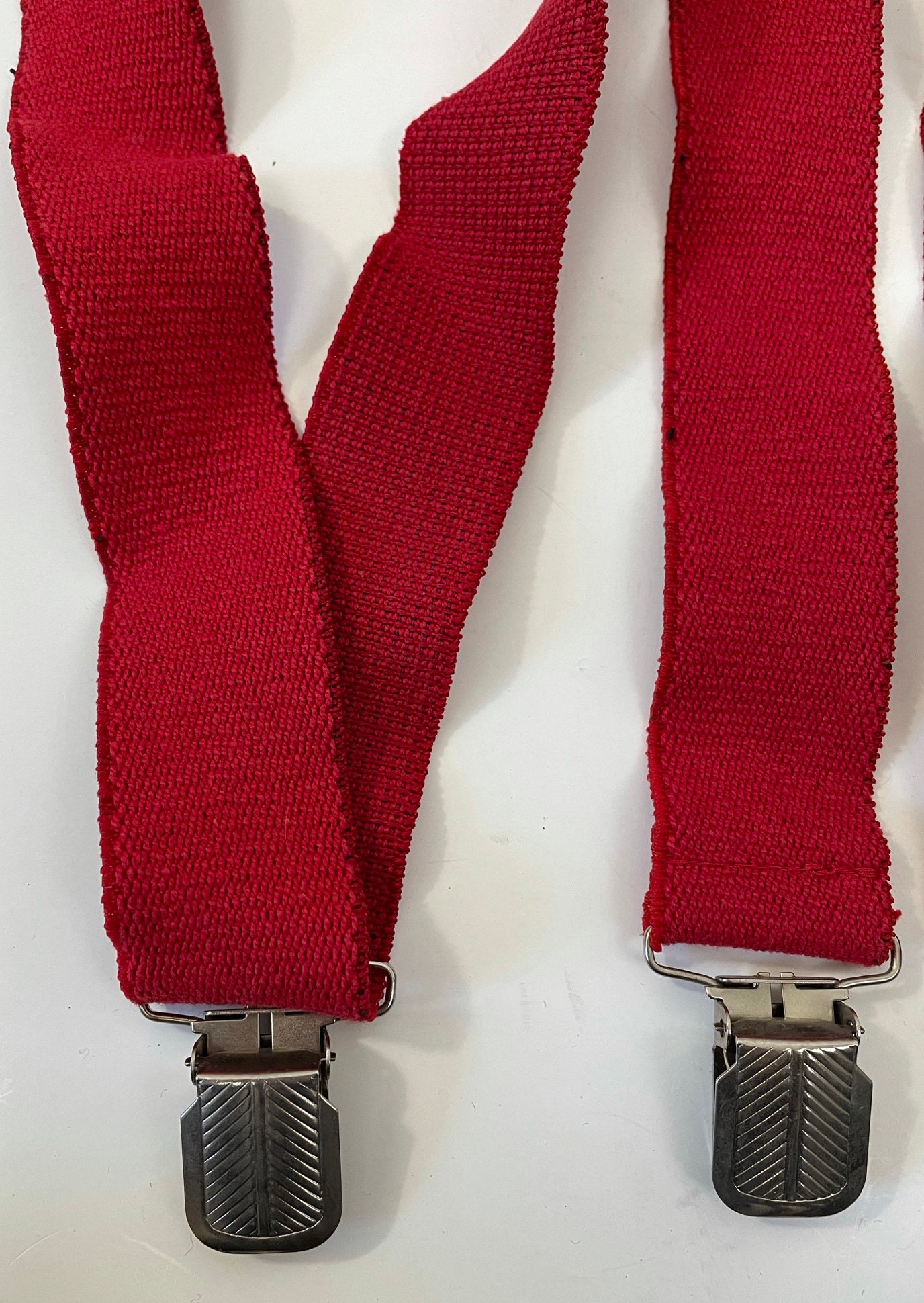 Vintage Levi Strauss Red Clip on Suspenders, Red Clip on Adjustable ...