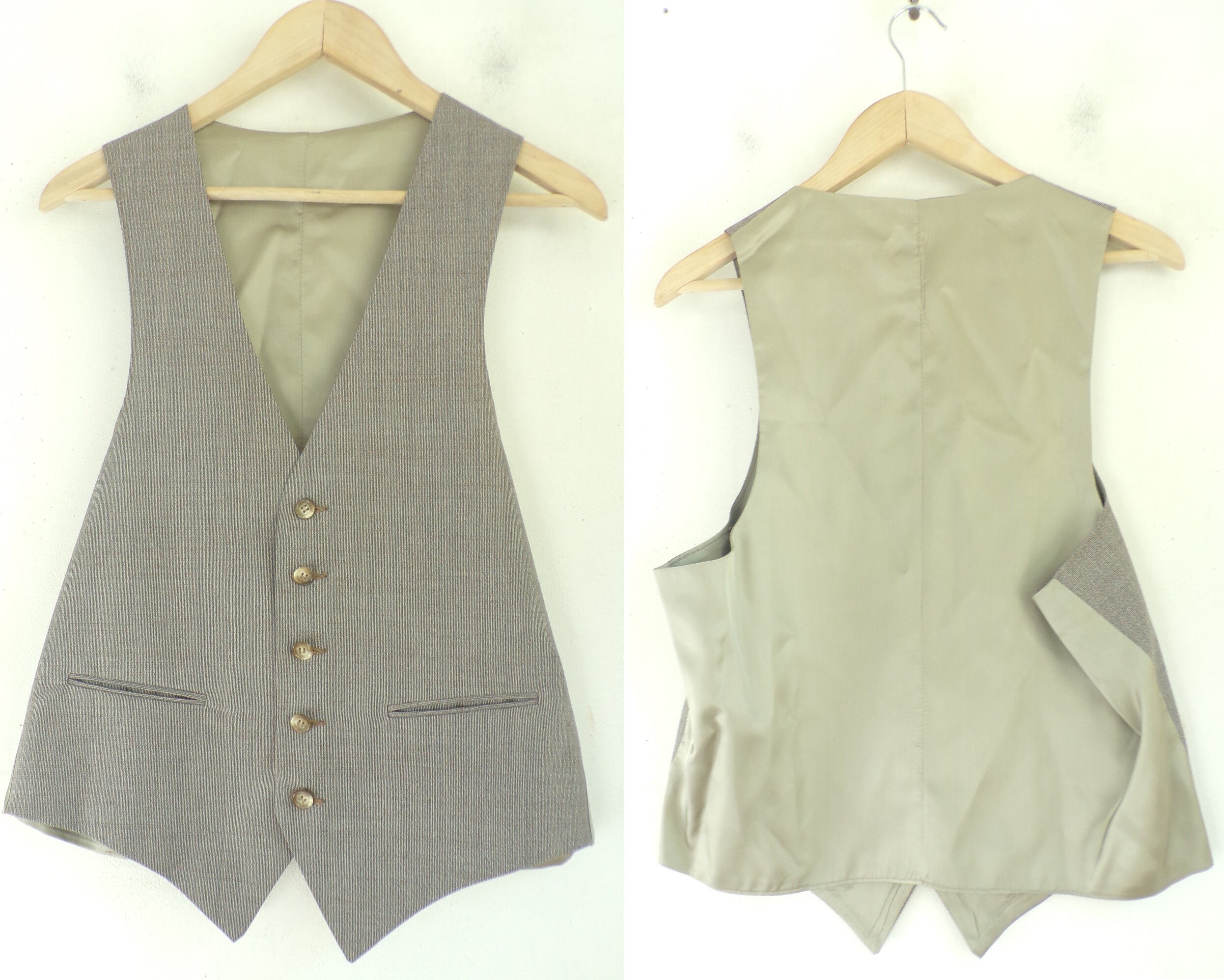 Vintage Light Brown Formal Vest Mens Size 38, Light Brown Vest, Formal ...