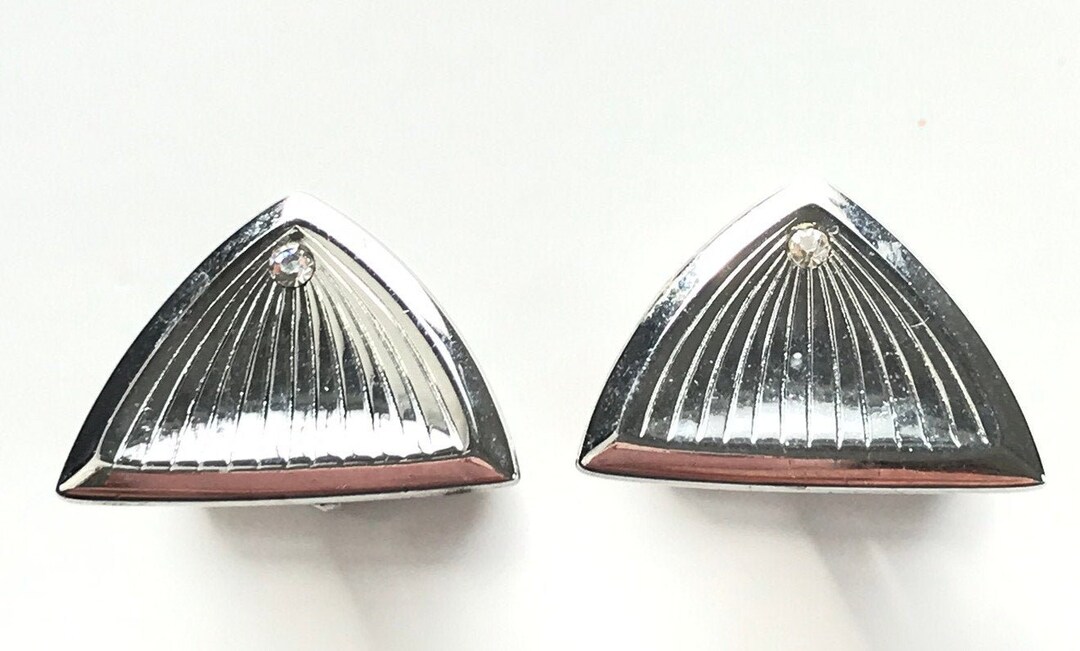 Vintage Silver Triangle Bullet Back Cuff Links, Silver Cufflinks ...