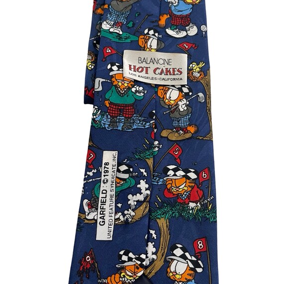 1978 Garfield Golf Tie, Vintage Garfield Cartoon Golf… - Gem
