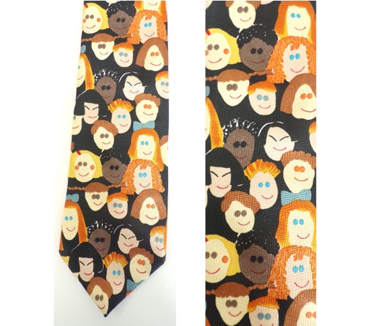 90s Beans Mcgee Happy Days Happy Faces Mens Tie People Tie - Etsy