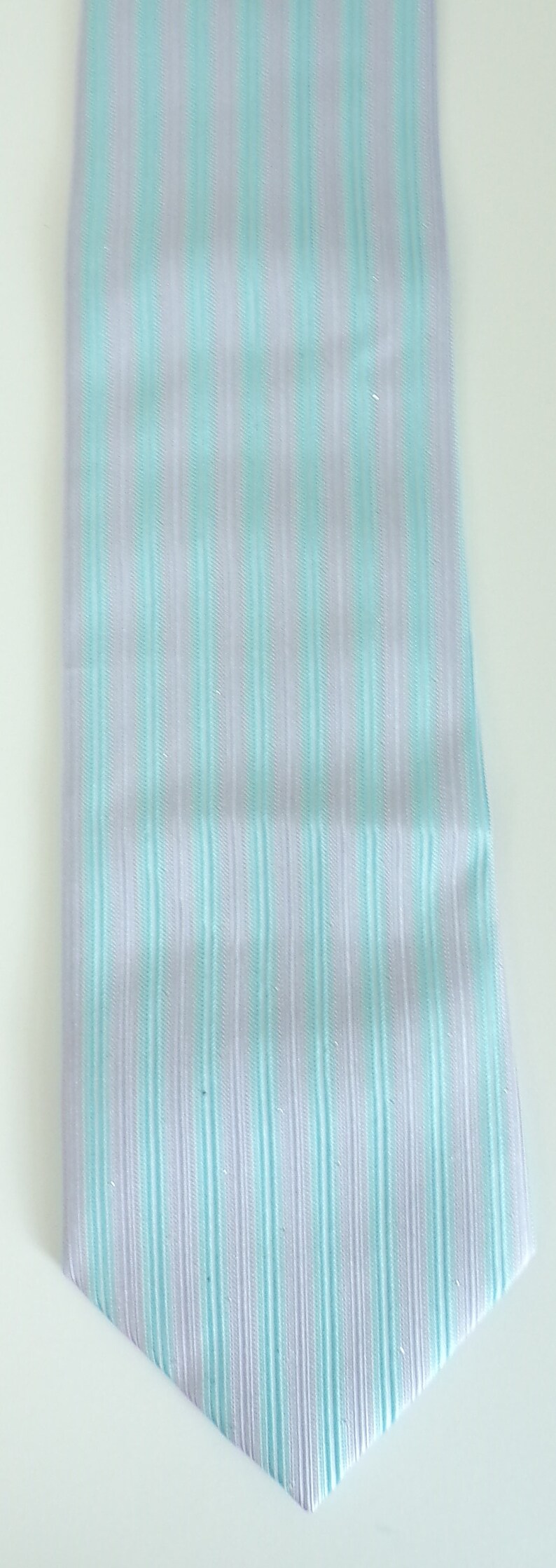 80s Light Blue & Purple Sparkly Vertical Striped Tie Retro - Etsy