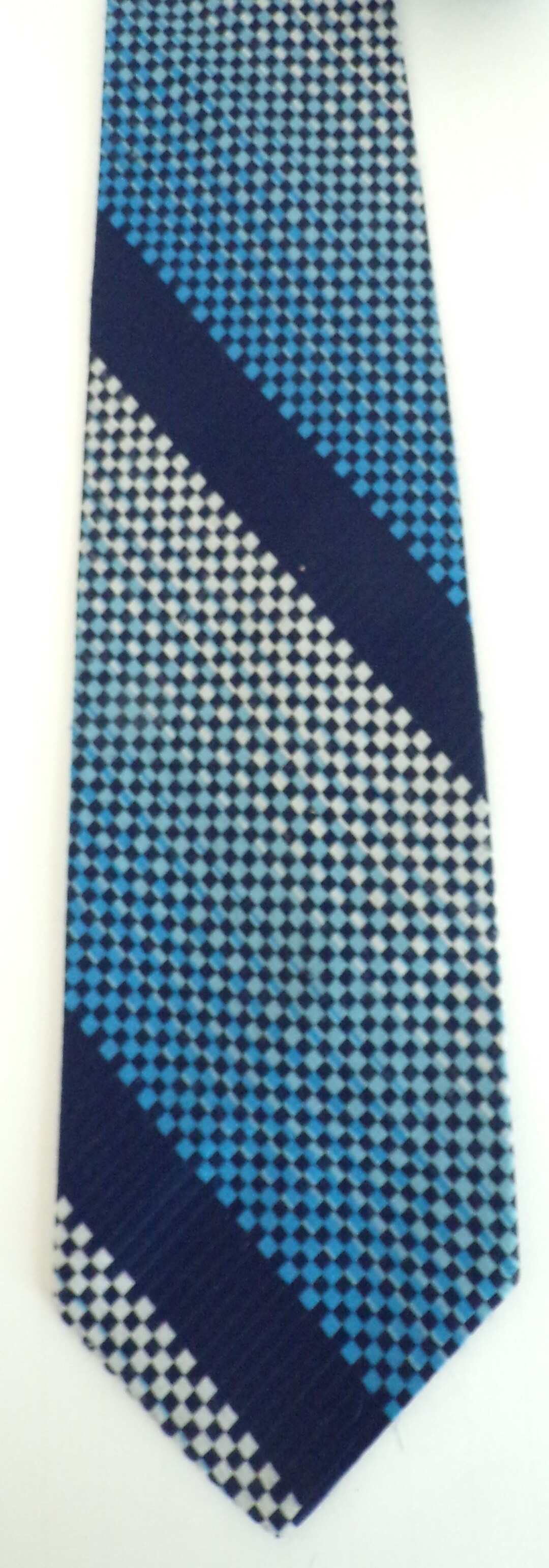 Vintage Mens Check Tie, 1980s Blue & White Check Checkered Tie, 80s ...