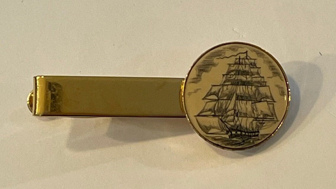 Vintage Gold Ship Boat Tie Clip Big Ship Boat Novelty Tie - Etsy