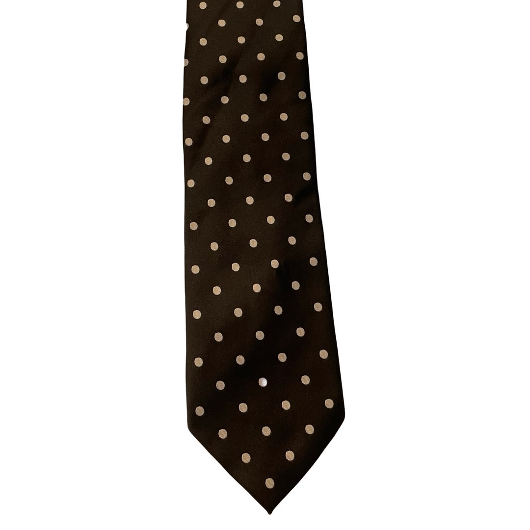 Vintage Black & White Polka Dot Tie, Classic Preppy Polka Dot Necktie ...