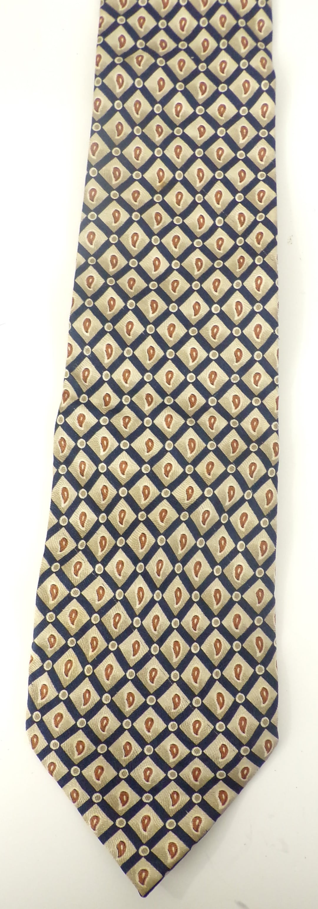 90s Tan Blue & Brown Abstract Print Mens Tie, Mens Necktie, Classic Tie ...