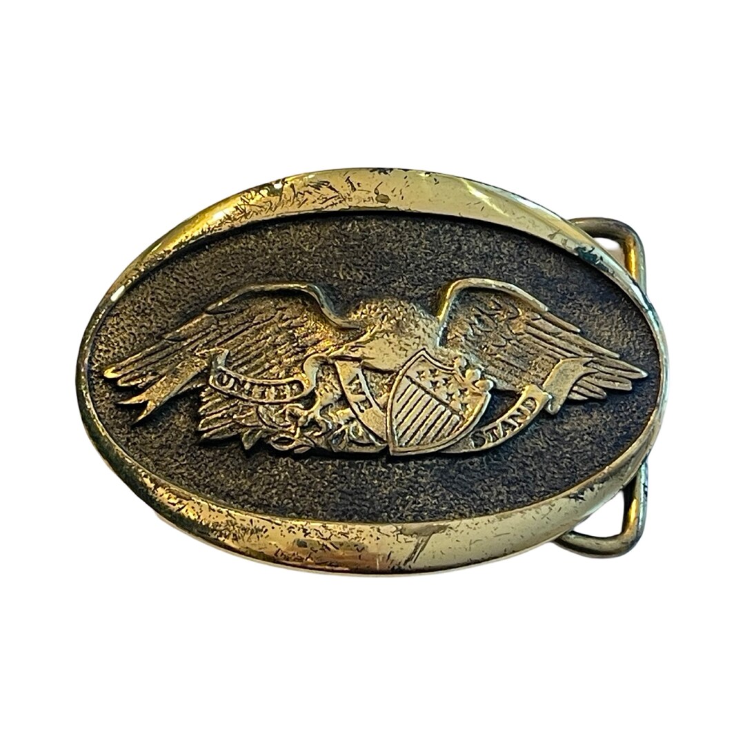 Vintage Mens USA Belt Buckle, United We Stand Eagle Belt Buckle, 1976 ...